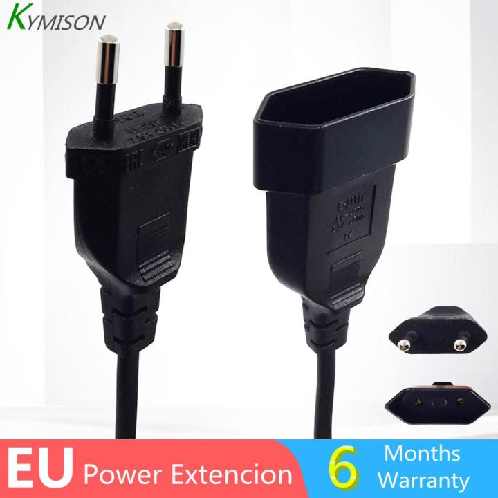 European Male to Female Power Extension Cord, EU 2 Prong VDE ...