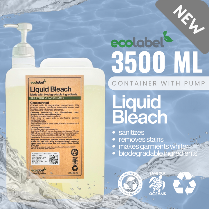 Eco-friendly Concentrated and Undiluted Liquid Bleach WITH PUMP 100% ...