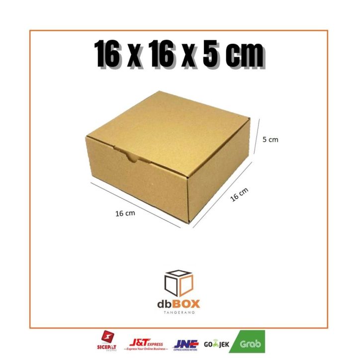 (SATUAN) Kardus 16x16x5 cm | Box Die Cut dan Easy Usage | Box Kue Tart ...