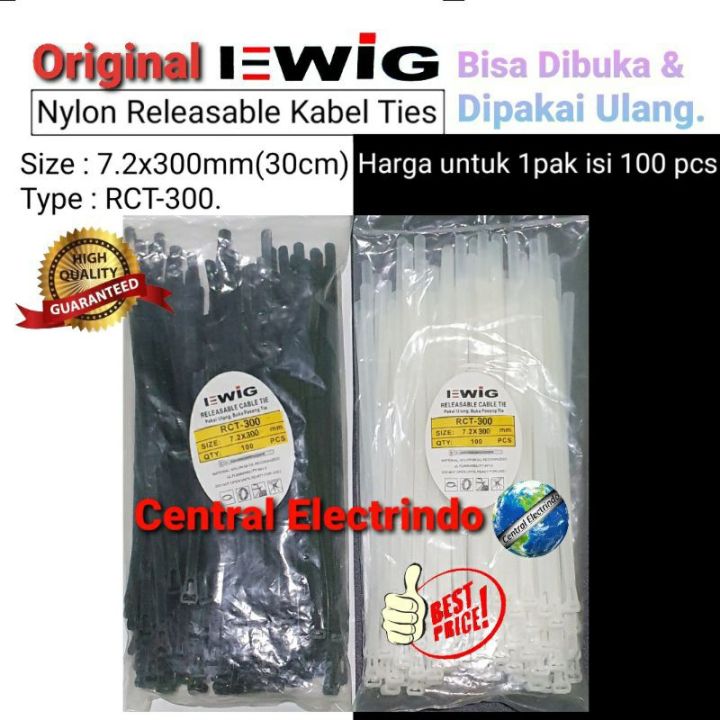 Kabel Ties Releasable 7.2x300mm(30cm) EWIG 1pak 100pcs. | Lazada Indonesia