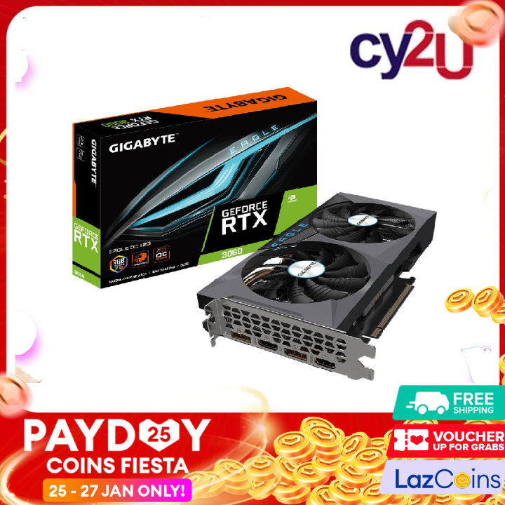 Gigabyte GeForce RTX 3060 EAGLE OC 12GB GDDR6 192bit Gaming Graphic ...