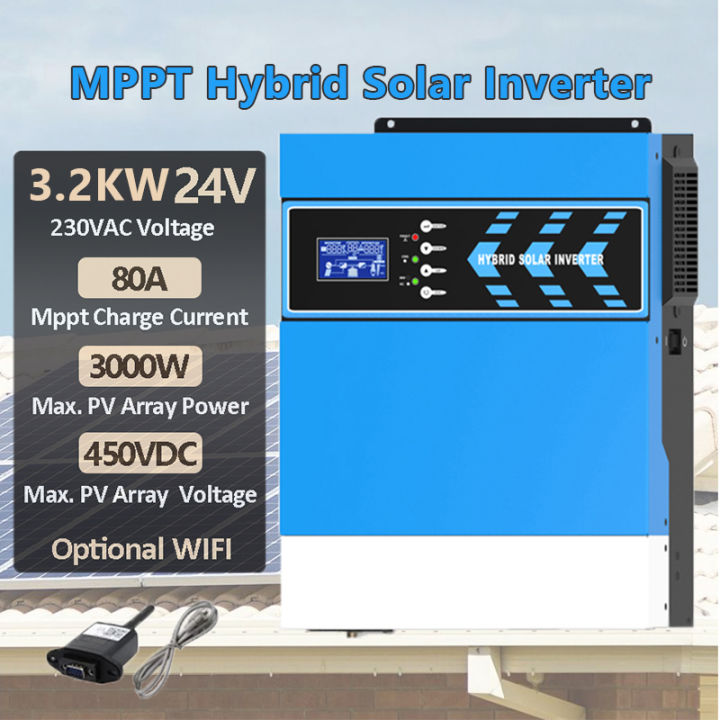 2KW 3KW Hybrid Solar Inverter 24V Off Grid Hybrid Inverter 80A 3.2KVA ...
