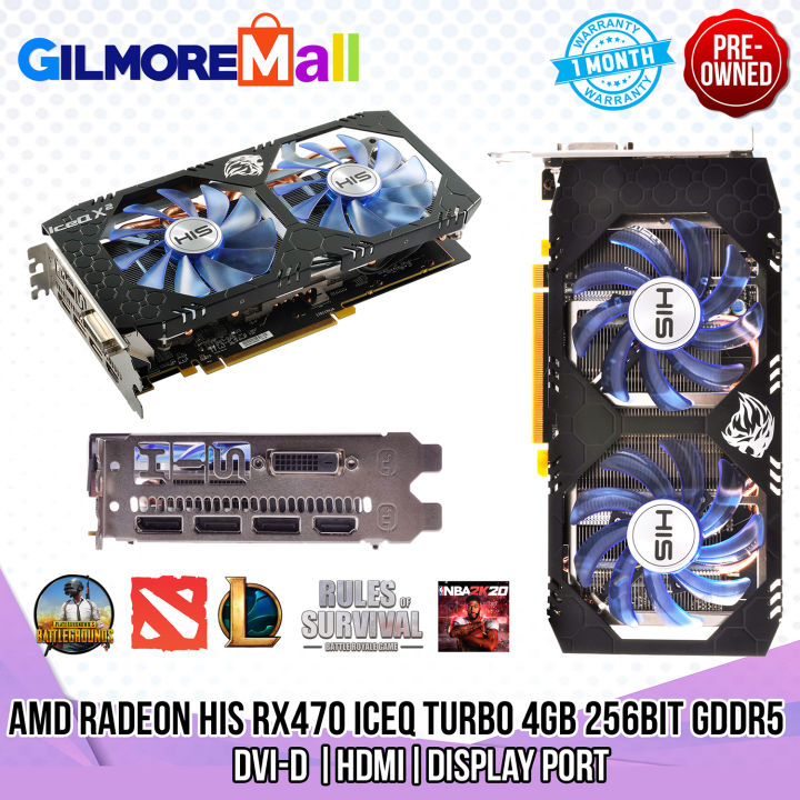AMD RADEON HIS RX470 ICEQ TURBO 4GB 256BIT GDDR5 Desktop Gaming Video ...