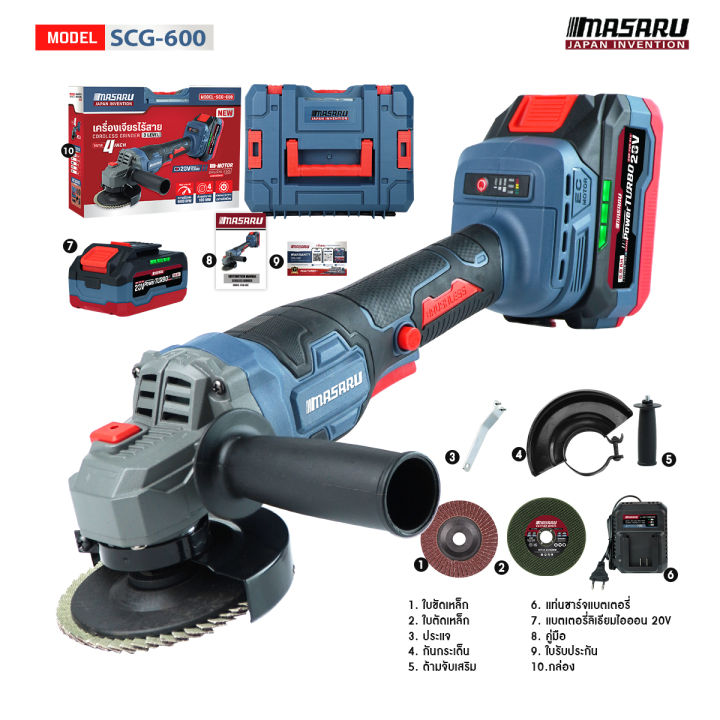 เครื่องเจียร์ไร้สาย (CORDLESS GRINDER) ขนาด 4 นิ้ว SCG-600 BL Series ...