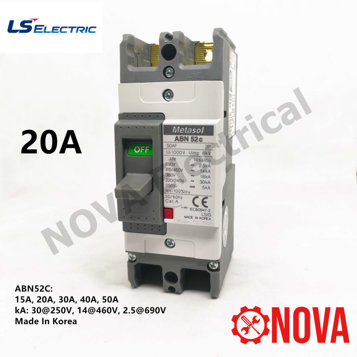 2 Pole MCCB ABN Series LS Electric Made in Korea Molded Case Circuit ...