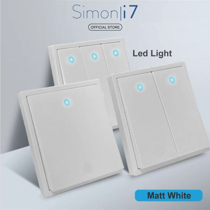 Simon I7 Series LED Switch / Switches & Socket Outlet (MATT WHITE) | Lazada