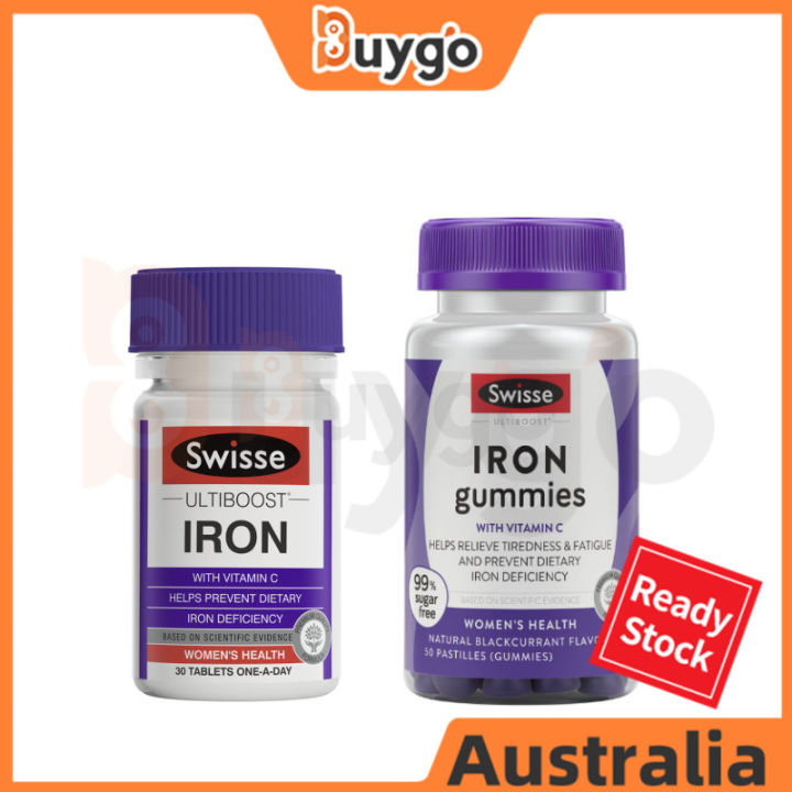 Swisse Ultiboost Iron Supplement with Vitamin C Vitamin B6 & Vitamin ...
