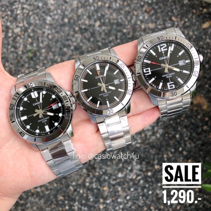 นาฬิกาผู้ชาย CASIO ของแท้ หน้าปัด 45 มม. MTP-VD01D / MTP-VD01L / MTP-VD300D / MTP-VD300L ประกัน ...
