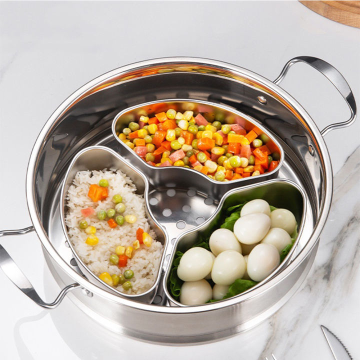 Food Steamer Tray with Lid 304 stainless steel fan-shaped Steaming Box ...