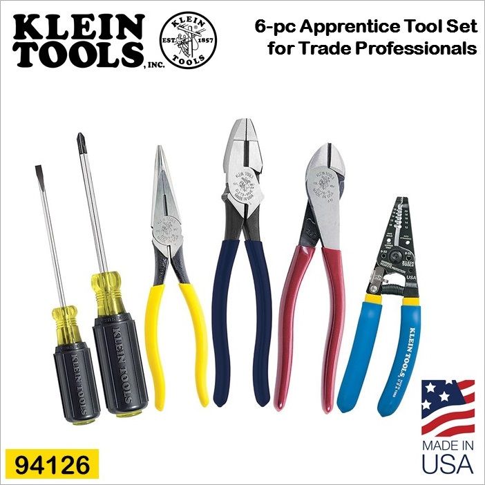 Klein 6-piece Apprentice Tool Set For Trade Professionals - 94126 ...