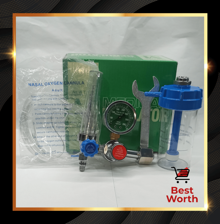 Medical Oxygen Regulator Set with Nasal Cannula – Compatible with ...