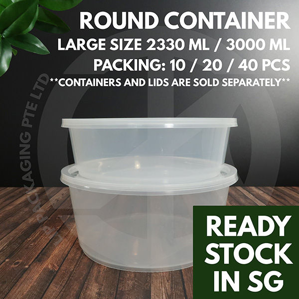 Large Round Container【Lid Sold Separately】(10 / 20 / 40 pcs) MS2500 ...