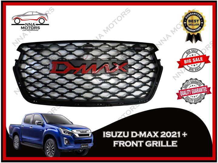 ISUZU D-MAX 2021+ Front Grille Car Grill Guard All Black & Red | Lazada PH