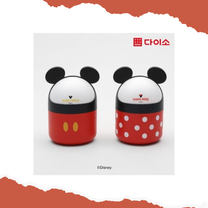 DAISO KOREA - Mickey Minnie Bathroom Slide Open Trash Recycle Bin ...