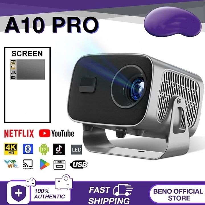 A10 projector WiFi Bluetooth 4k ultra-high-definition Android 11 ...