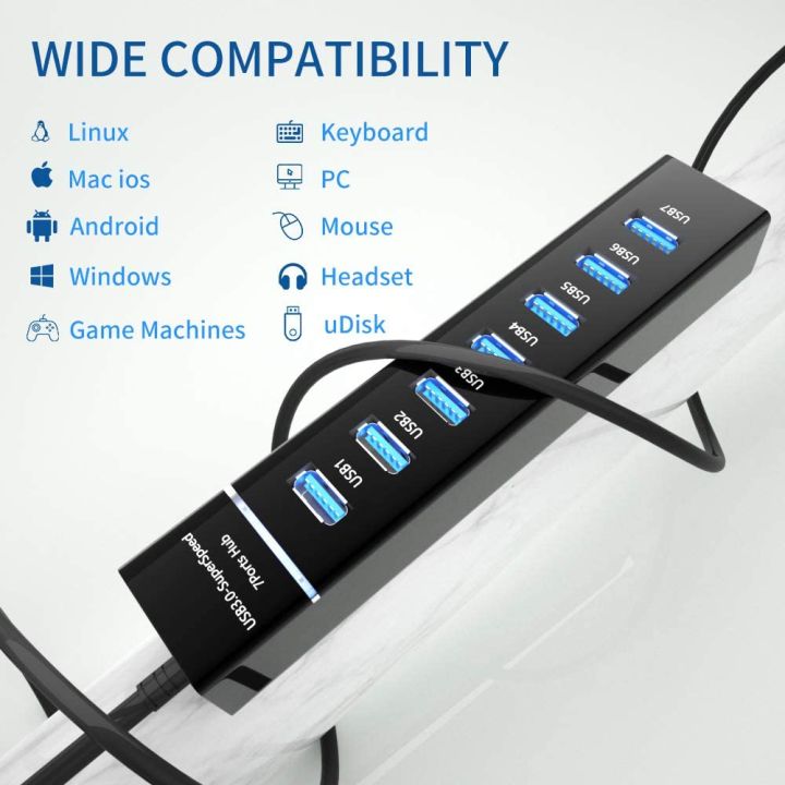 USB 3.0 HUB High Speed 7 Port Hub Independent Switch Hub Four Bit ...