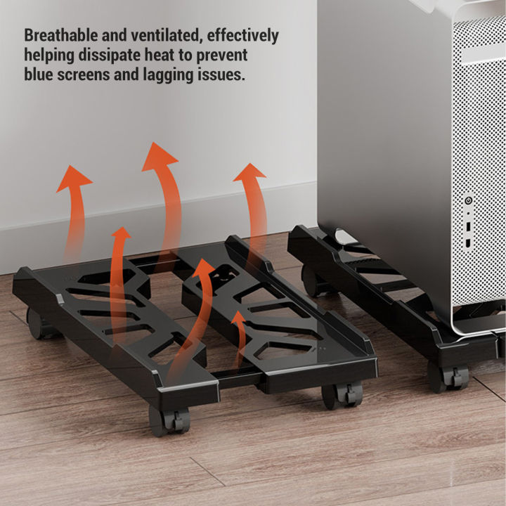 sjlerst Adjustable Computer Tower Stand PC Riser with Wheels Mobile CPU ...