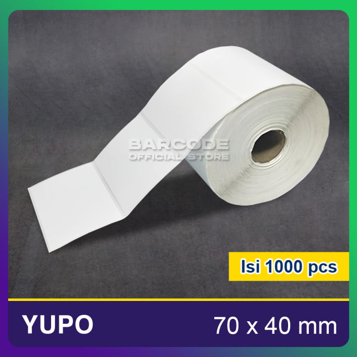 Label Sticker Yupo 70x40mm / 70 x 40 / 70x40 mm 1 Line Isi 1000 Pcs ...