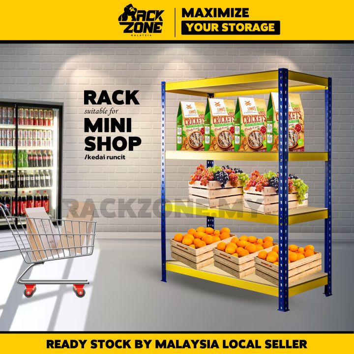 RACKZONE 4 Tier Rak Boltless Rack Heavy Duty Rak Besi Bertingkat Rak ...