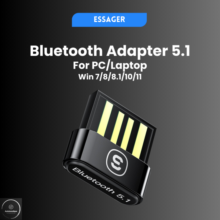 ESSAGER Mini USB Bluetooth Adapter Receiver Dongle 5.1 For PC Laptop ...