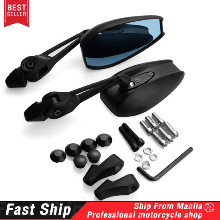 Universal Motorcycle Side Mirror Adjustable Blue Lens BT Monqiqi COD ...