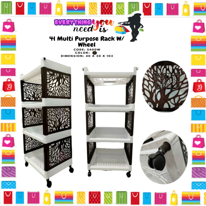 4 Layer multi purpose rack whith wheel | Lazada PH