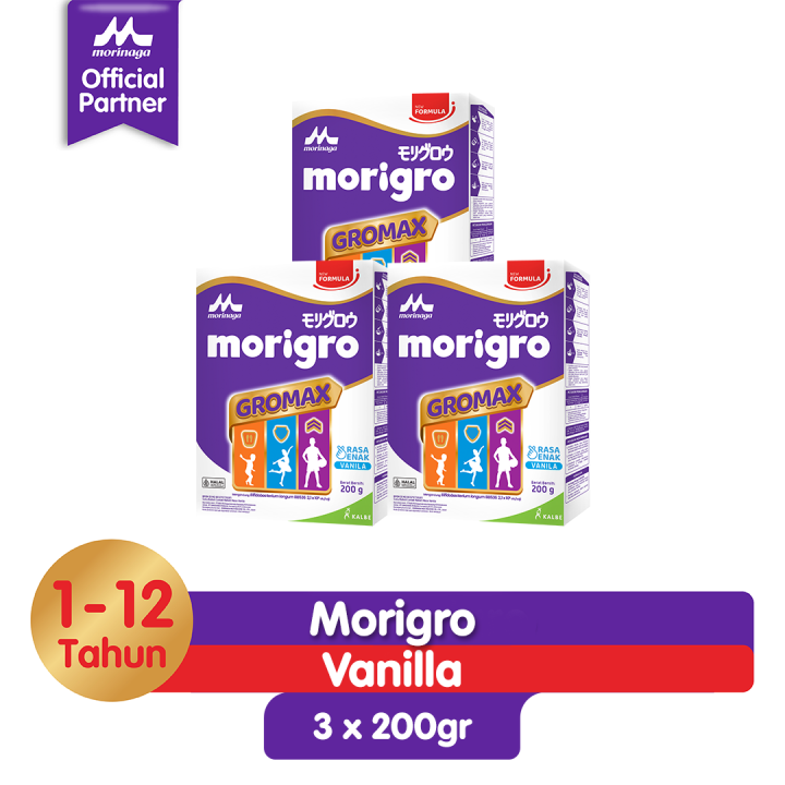 [Paket Isi 3] Morinaga Morigro Vanilla 200g Susu Pertumbuhan GROMAX ...