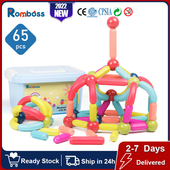 Romboss 88pcs Kids Early Learning Toys Educational Assembly Toys Magnetic Stick & Magnetic Ball ...