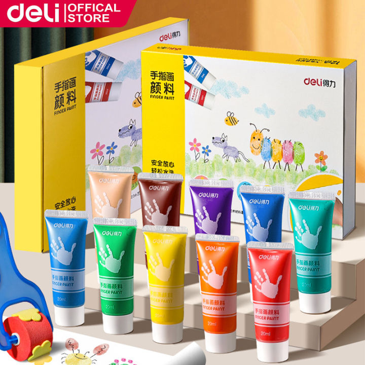 Deli 6/12 Colors finger paint 1Set 73871 | Lazada PH