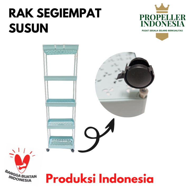 Rak Plastik Serbaguna 5 Susun Tipe Persegi Rak Dorong 847 | Lazada ...