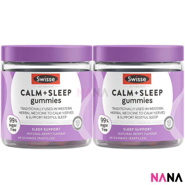 Swisse Ultiboost Calm+Sleep Gummies 60 Gummies - Natural Berry Flavour ...