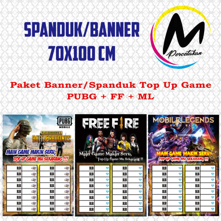 Spanduk Konter Game Banner Top Up - Paket Hemat | Lazada Indonesia