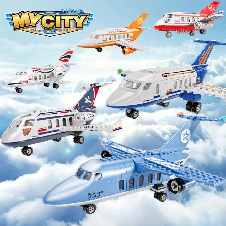 Gift assembling building blocks airplane model airplane city series ...
