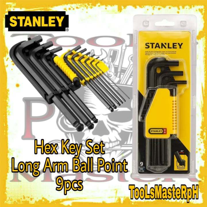 STANLEY Hex Key Set - Long Arm, Ball Point 9 Pieces (69-256) | Lazada PH