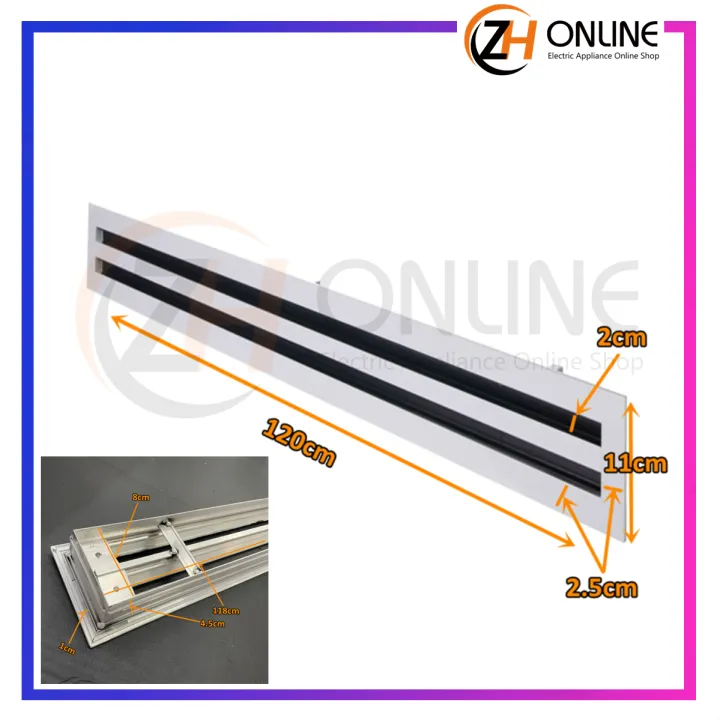 2 SLOT LINEAR DIFFUSER ALUMINUM 120CM X 11CM | Lazada