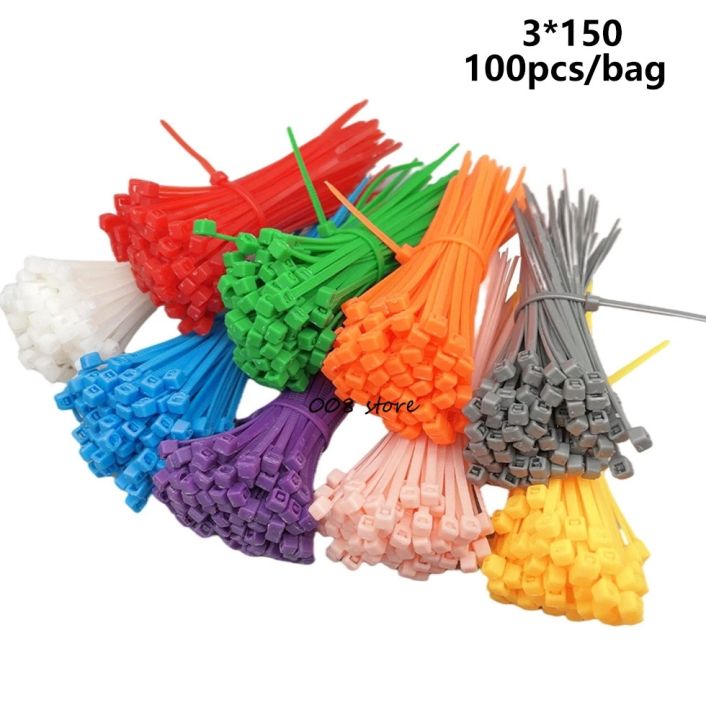 Wire Zip Ties Self Locking Nylon Plastic Self Locking Cable Tie - 100 ...