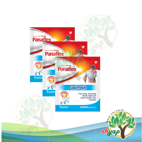 3 unit x PANAFLEX MUSCLE & JOINT PAIN RELIEF 5'S ( COOL PATCH ) 8 X6CM ...