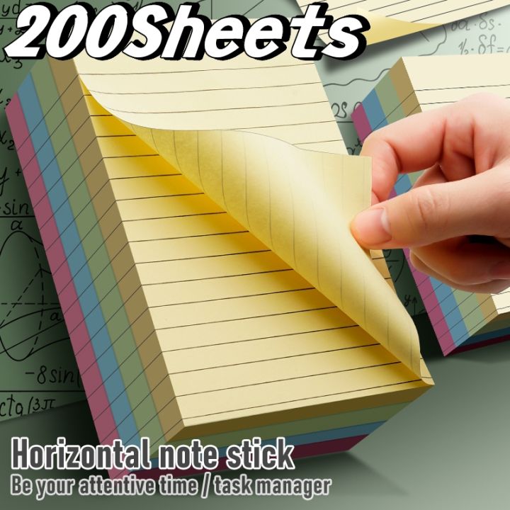200 Sheets Long Line Sticky Notepad INS Post Sticky It Notes Large Tag ...