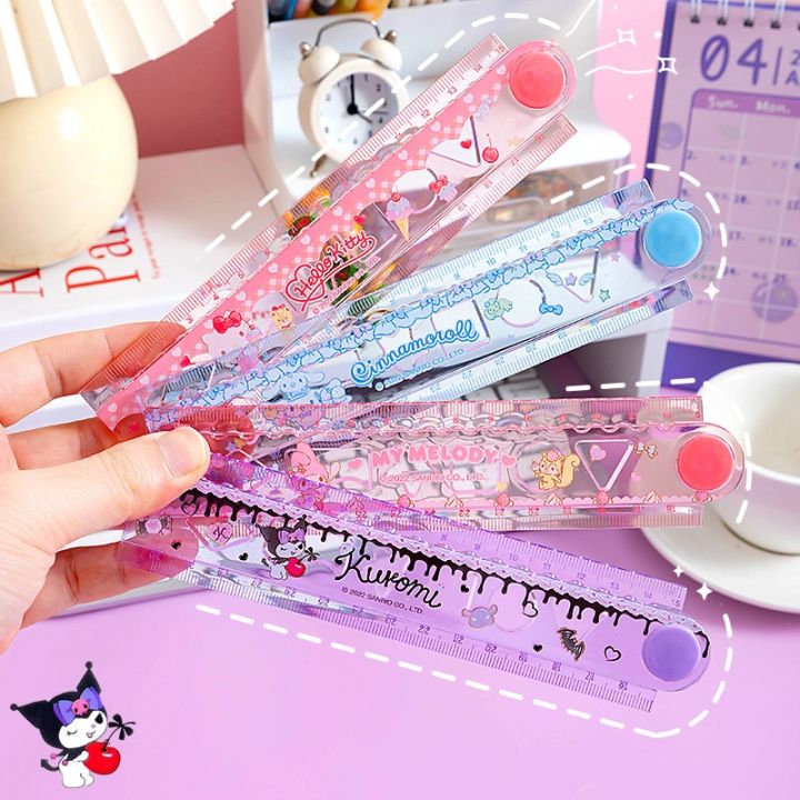 ZOUYA Sanrio 30cm Folding Ruler Kawaii Kuromi / Mylody Plastic Straight ...
