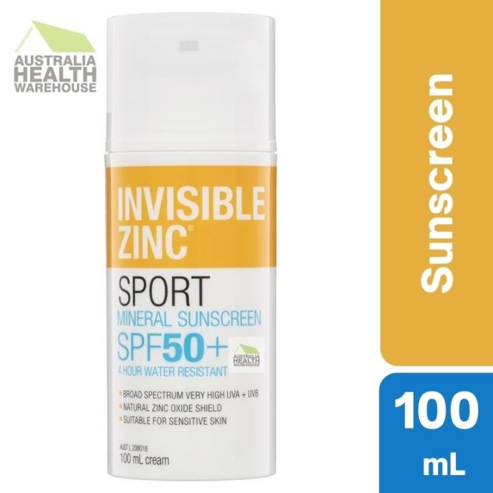 [Expiry: 01/2028] Invisible Zinc Sport Mineral Sunscreen SPF 50+ 100mL ...