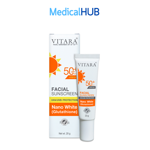 Vitara Facial Sunscreen SPF50+ PA++++ ไวทาร่า ครีมกันแดด ผสม กลูตาไธโอน ...