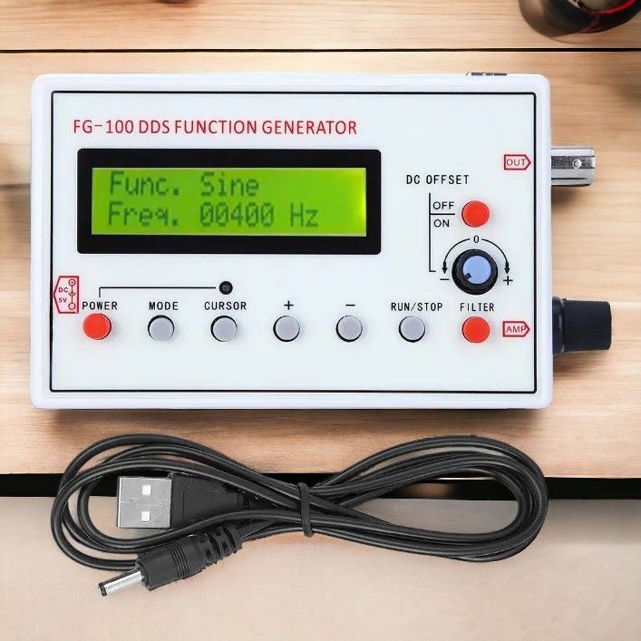FG-100 DDS Function Signal Generator: 1HZ-500KHz Sine + Square Wave, DC ...