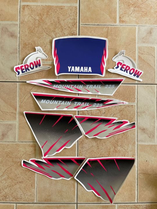 ชุดสติ๊กเกอร์ YAMAHA SEROW 225 สีเขียว ใน 1 ชุดมี 9 ชิ้น ( สีน้ำเงิน ...