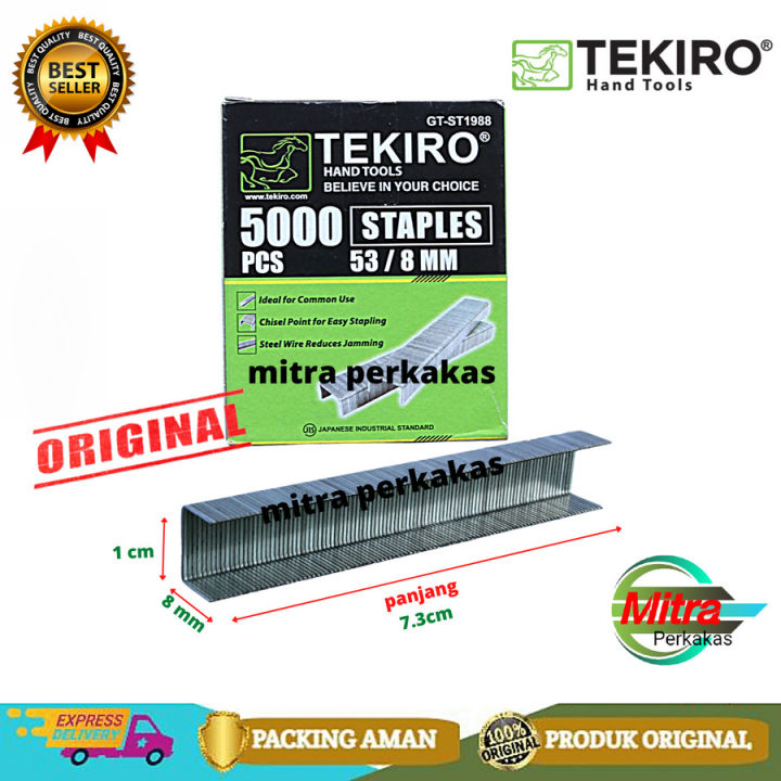 Isi staples tembak 53/8 Tekiro isi gun tacker 8mm | Lazada Indonesia
