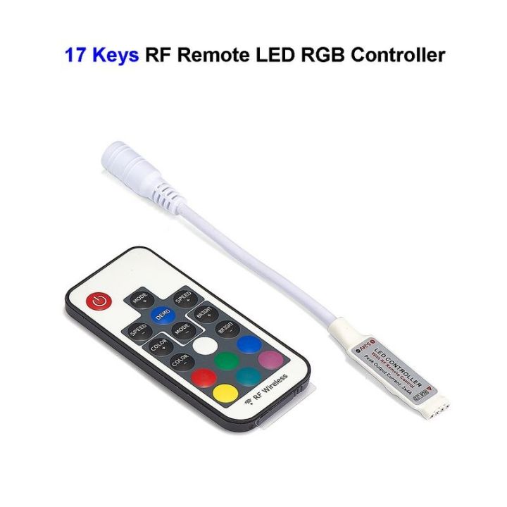 【Worth-Buy】 Mini Led Rgb Remote Controller Dc12-24v 17key Rf Wireless ...