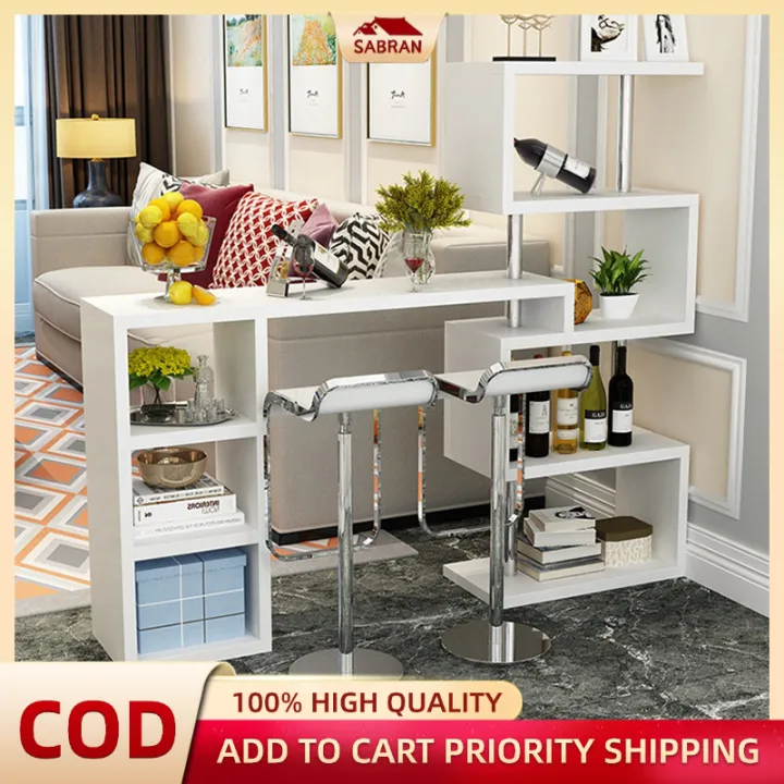 SABRAN Rotating Bar Table Wall Partition Bar Family Living Room ...