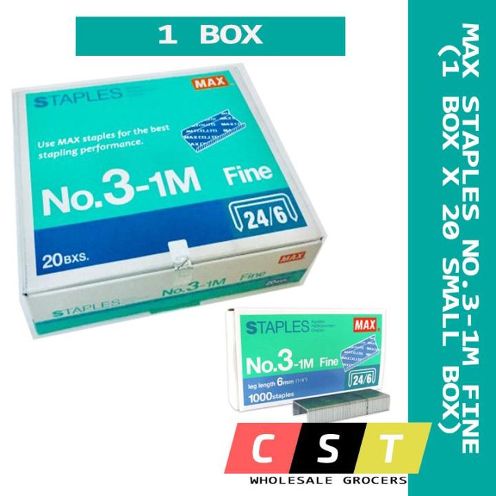 MAX STAPLES NO.3-1M FINE (1 BOX X 20 SMALL BOX) | Lazada