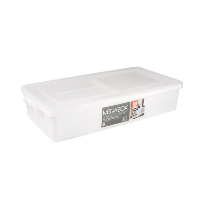 MEGABOX 40 Liters Underbed Storage Box - Transparent Clear | Lazada PH