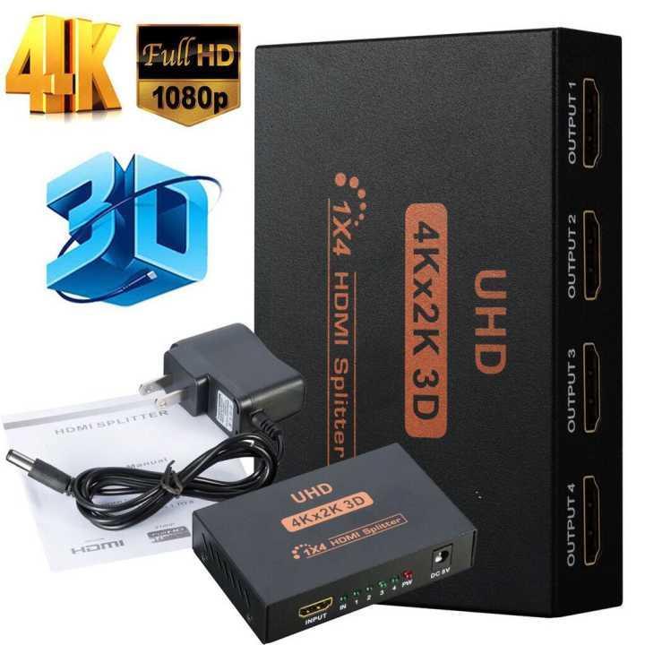 1in4 UHD Splitter 3D 4K 2K Full 1080p HD 1 4 Port HDMI Splitter | Lazada PH