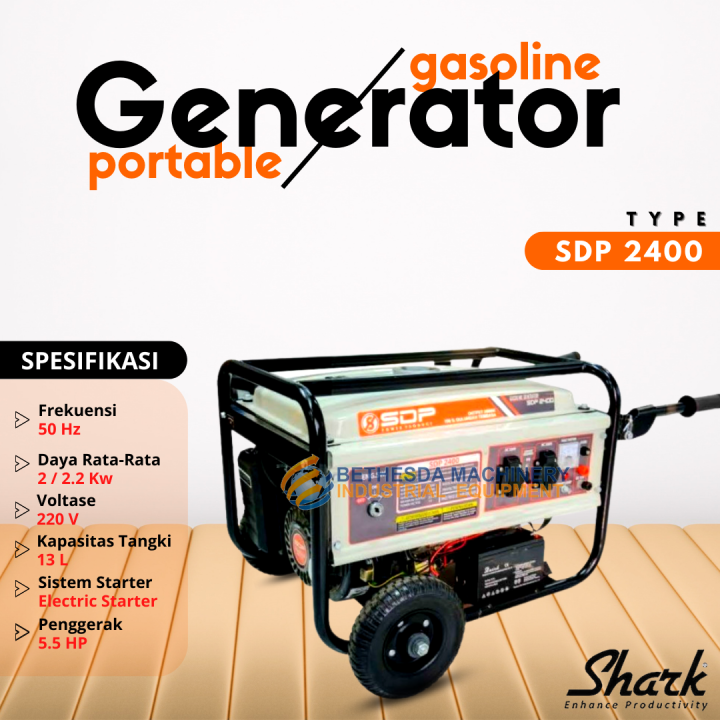 Mesin Generator Gasoline 2000 watt SDP 2400 Genset Portable 2kW ...